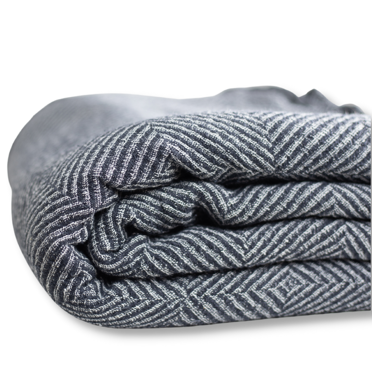 Herringbone Linen Throw Blanket | Home Linen Collection